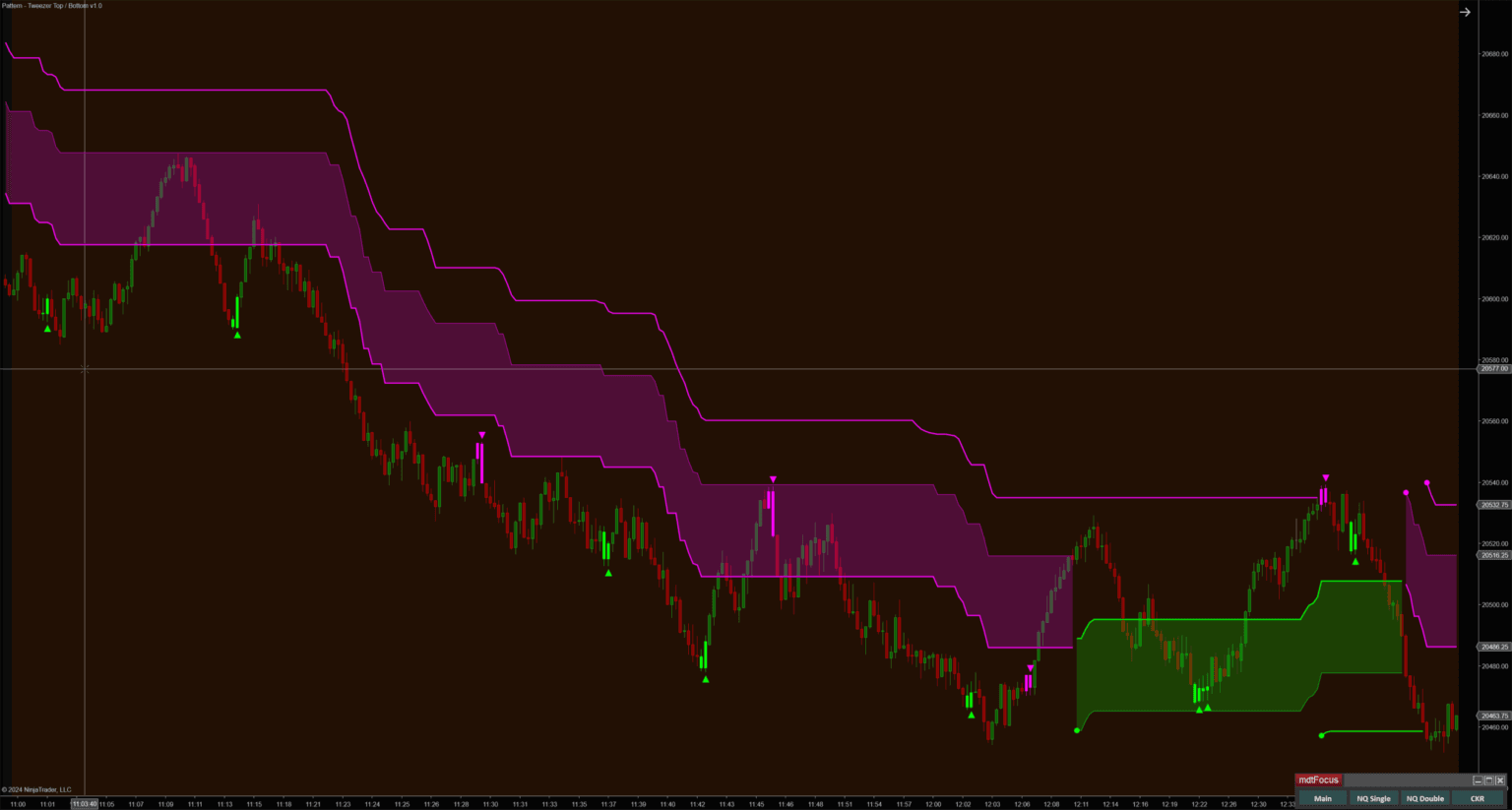 Tweezer Patterns Indicator for NinjaTrader 8 - MyDailyTake
